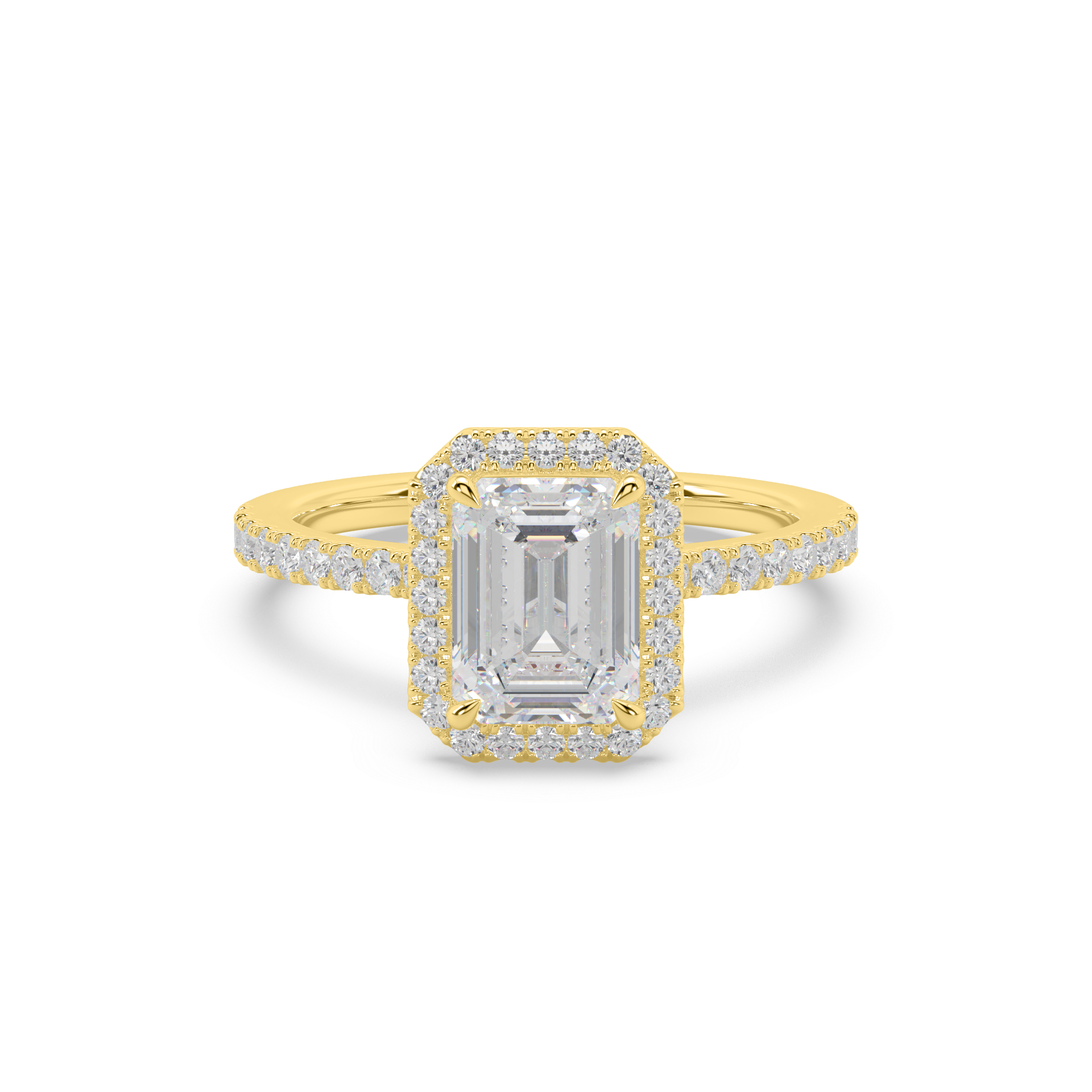 Emerald Diamond Halo Engagement Ring | Affinity Diamonds