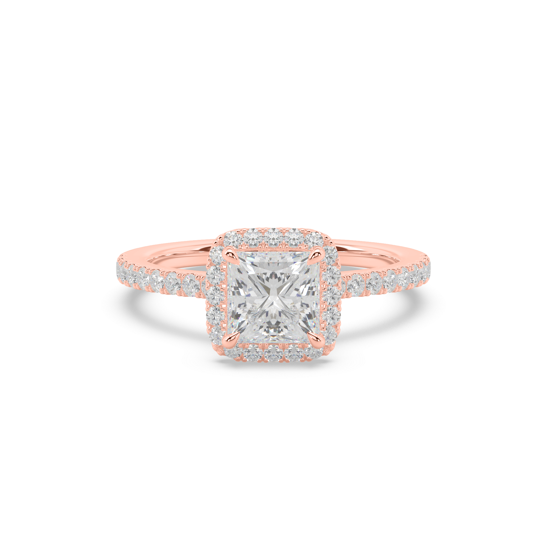 Princess Diamond Halo Engagement Ring | Affinity Diamonds