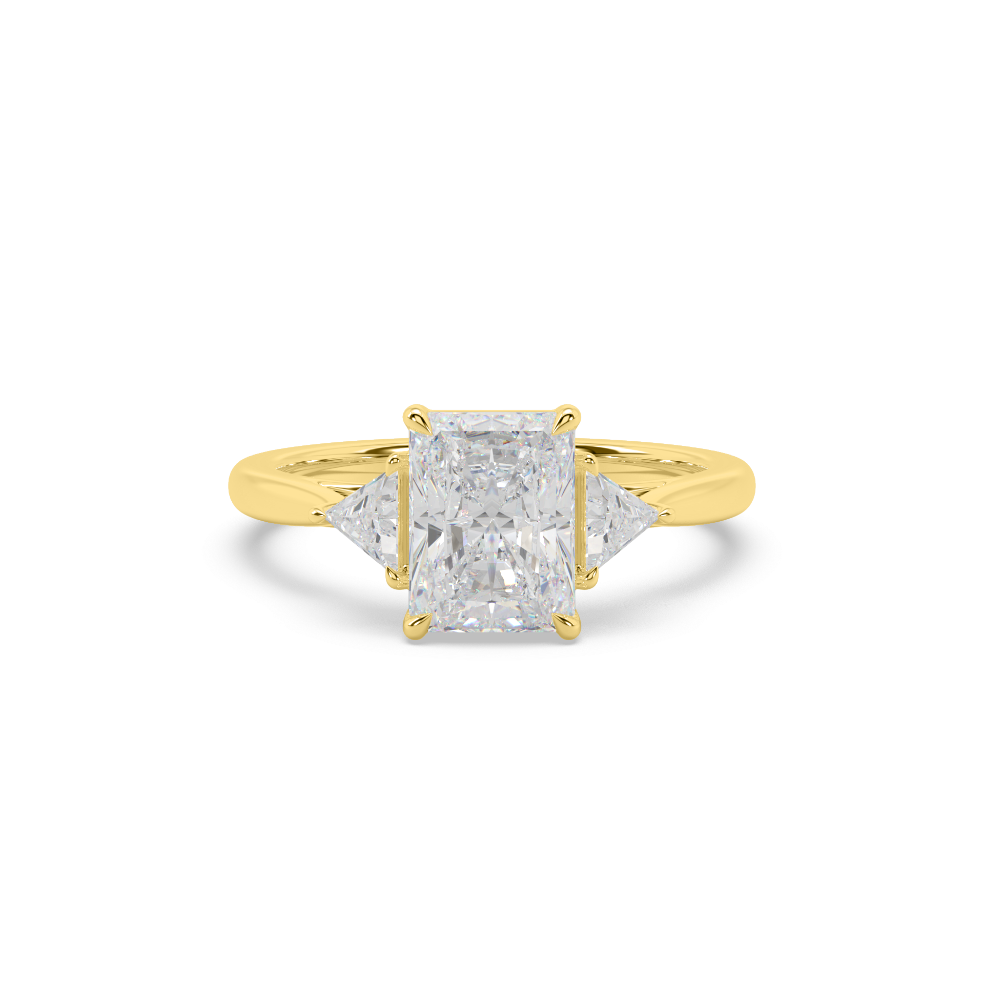 Radiant and Trilliant Diamond Trilogy Engagement Ring | Affinity Diamonds