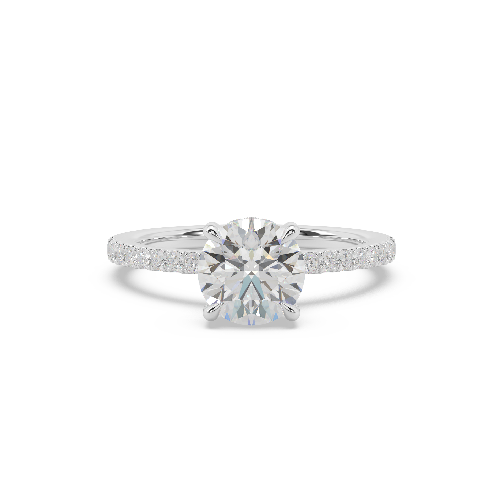 Round Diamond Hidden Halo & Band Engagement Ring | Affinity Diamonds