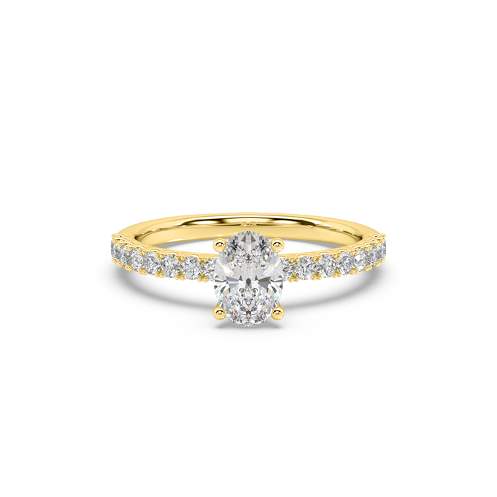 Oval Diamond Band Engagement Ring | Affinity Diamonds