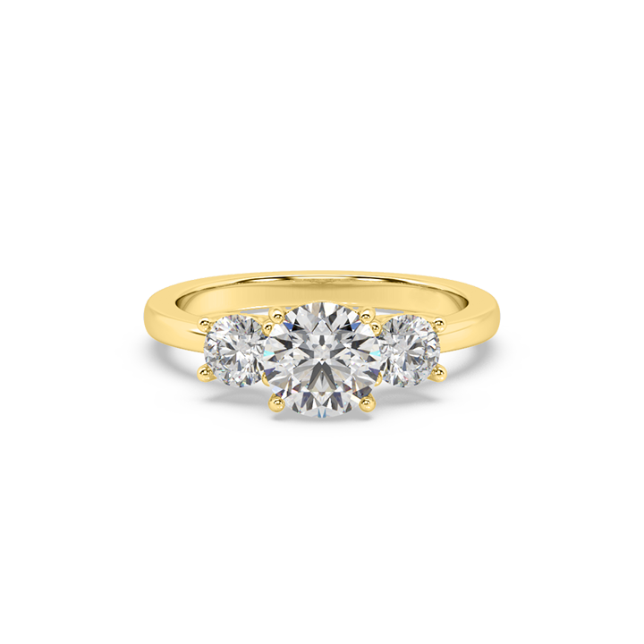 Round Diamond Trilogy Engagement Ring | Affinity Diamonds